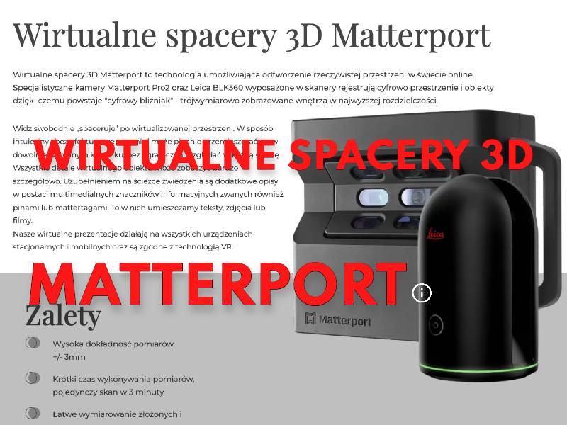 Matterport's 3D virtual tour on our offer - Skanowanie XYZ